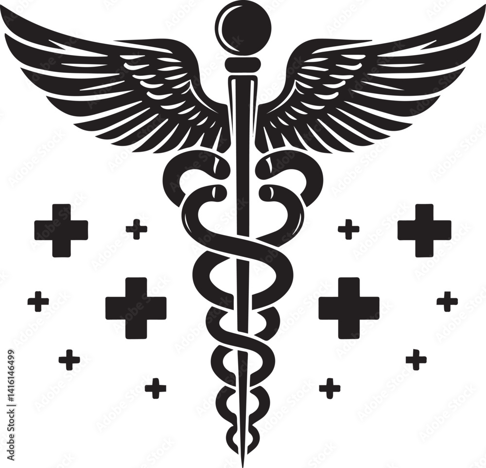 caduceus illustration, caduceus icon, caduceus clipart, caduceus ...