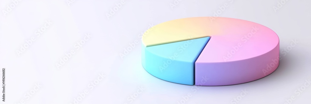 Pastel 3d pie chart infographic with blank space a modern data ...