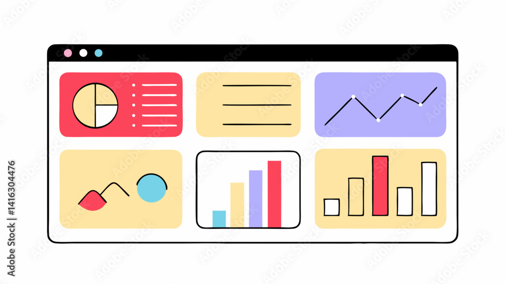 Vector de Stock dark ui charts infographic diagrams in dashboard ...