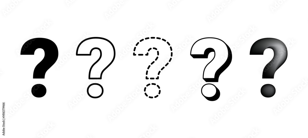 Стоковое векторное изображение «Question Mark Icon Set PNG Collection ...