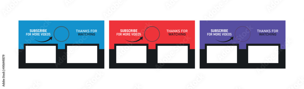 Stock-Vektorgrafik „YouTube End Screen Template Set. Modern Video Outro ...