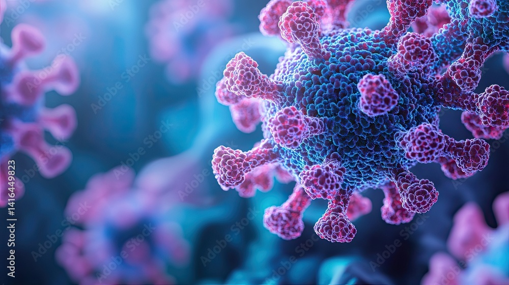 Respiratory Syncytial Virus (RSV) in a respiratory tract setting, shown ...