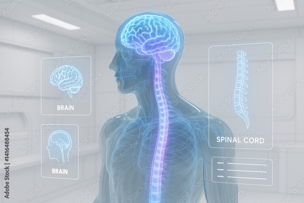 Human Anatomy: An ethereal rendering showcases the human brain and ...