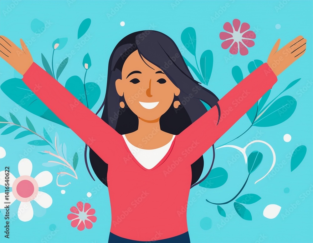 Ilustración plana representación de empoderamiento y libertad de la ...