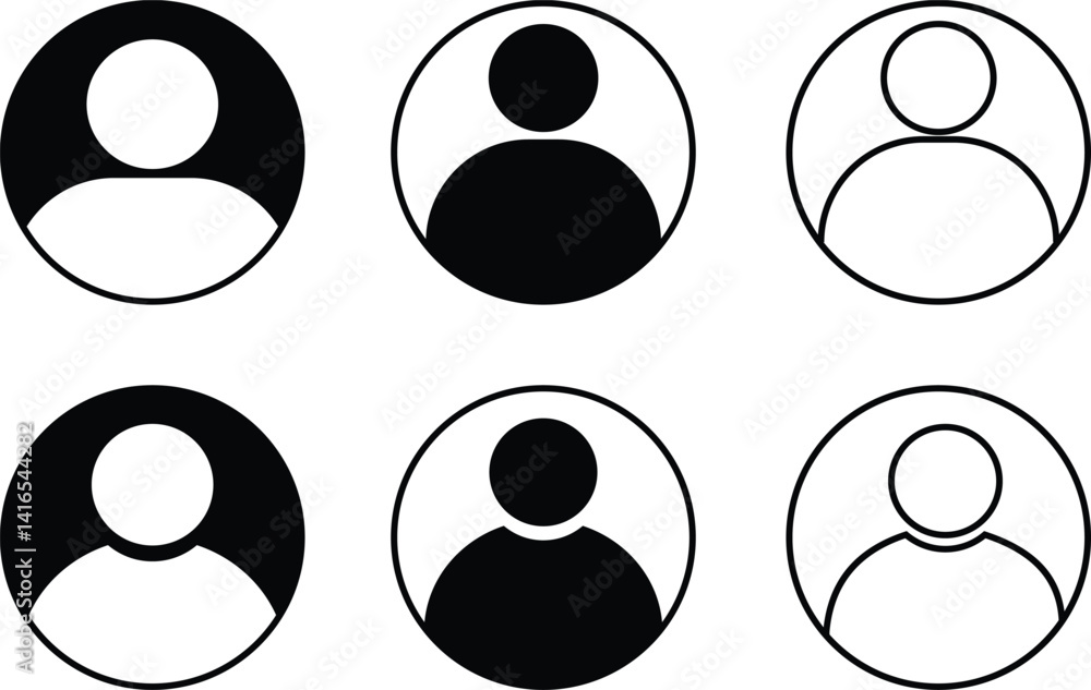 Profile icon set. Avatar or user symbol avatar account vector ...