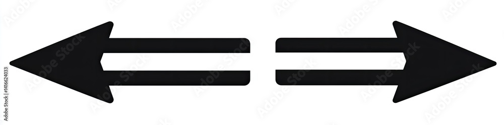 Two-headed arrows pointing in opposite directions, symbolizing a ...