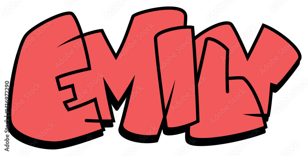 EMILY Graffiti NAME - Street Art Urban Wall TAG - Layered EPS Vector ...