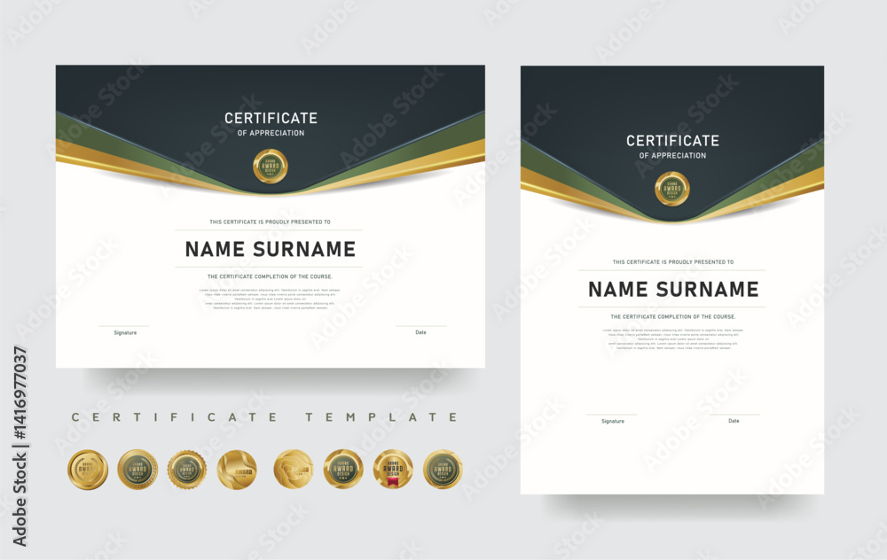 Professional certificate of appreciation template in modern minimal ...