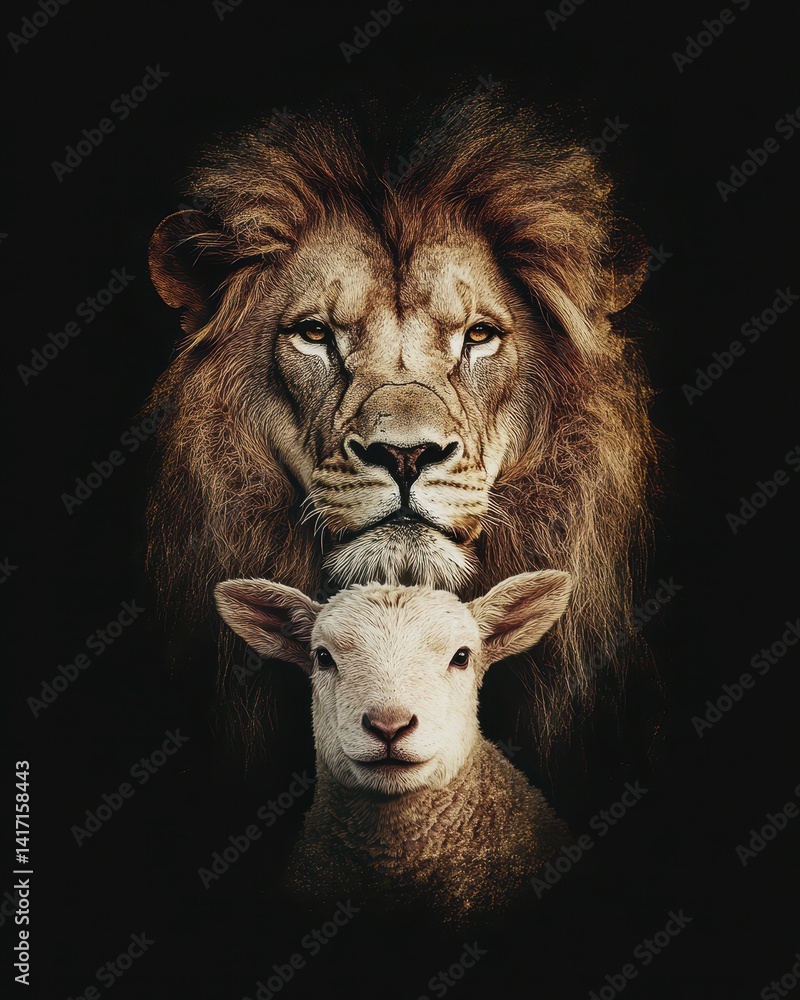 Human Symbol. The Lion and the Lamb: A Biblical Representation of Jesus ...