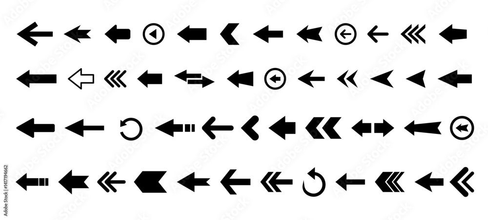Vector de Stock Big Black Arrow Icon Set — Modern and Simple Arrow Symbols Collection. Includes ...