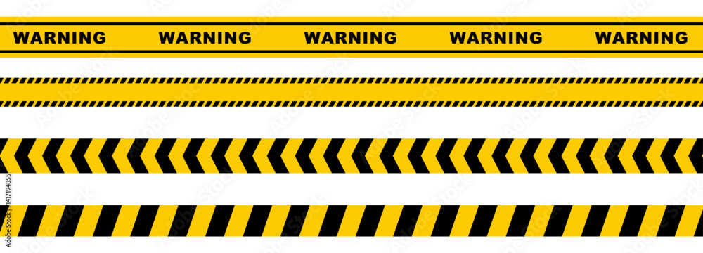Stock-Vektorgrafik „Caution Stripe Vector Illustration — Yellow and Black Diagonal Safety Lines ...