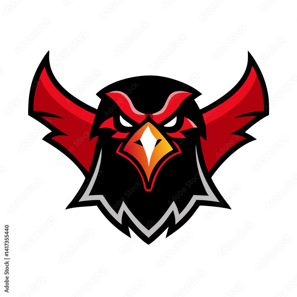 This is a bold and fierce bird for sports teams, clubs, gaming avatars ...