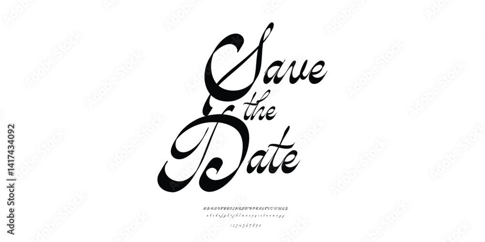 save the date vector ideas, calligraphy wedding invitation card font ...