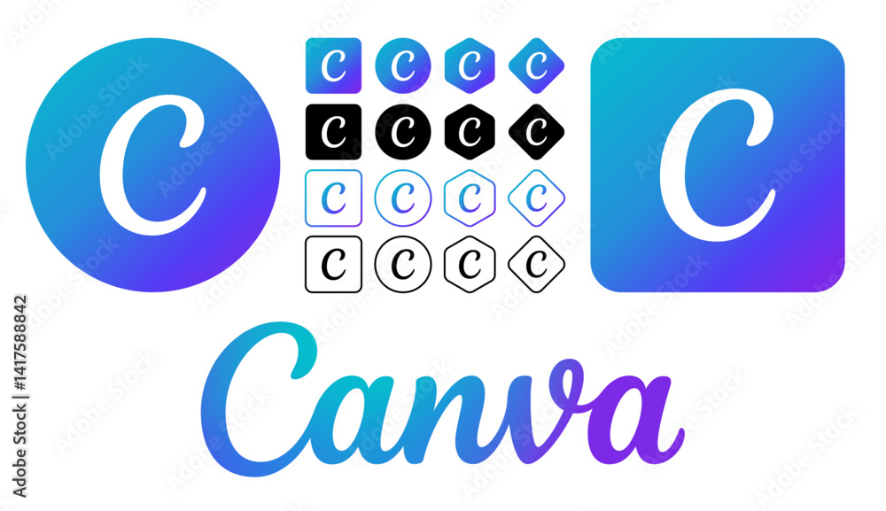 Vector de Stock Canva logo icon logo set Png & vector. Canva logo ...