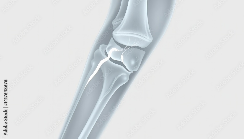 Detailed X Ray Image Of A Lower Leg Bone Fracture Showing Tibia And ...