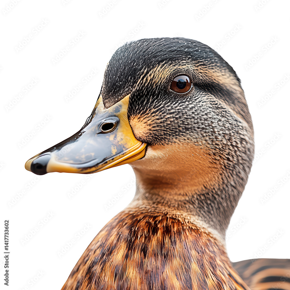 Intimate close up of a duck png detailed feather and bill png elegant ...