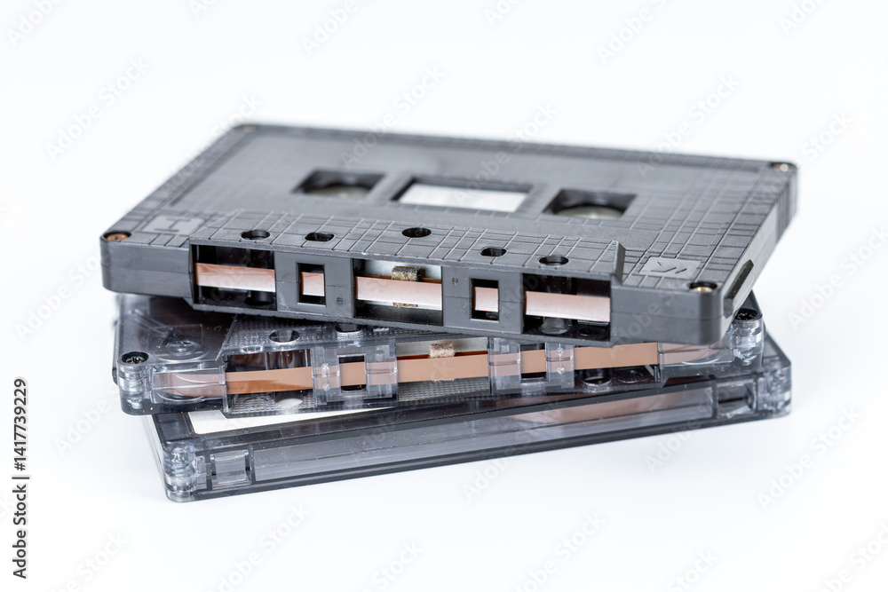 Retro Audio: A stack of vintage cassette tapes, relics of a bygone era ...