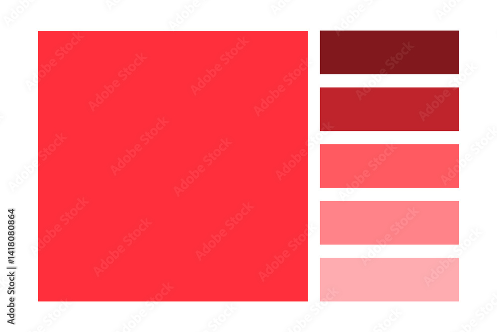 Red color palette. Vertical swatch layout. Warm tone gradient. Vector ...