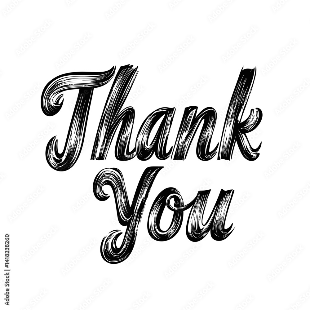 Vector de Stock Vector illustration featuring the phrase "Thank You" in ...