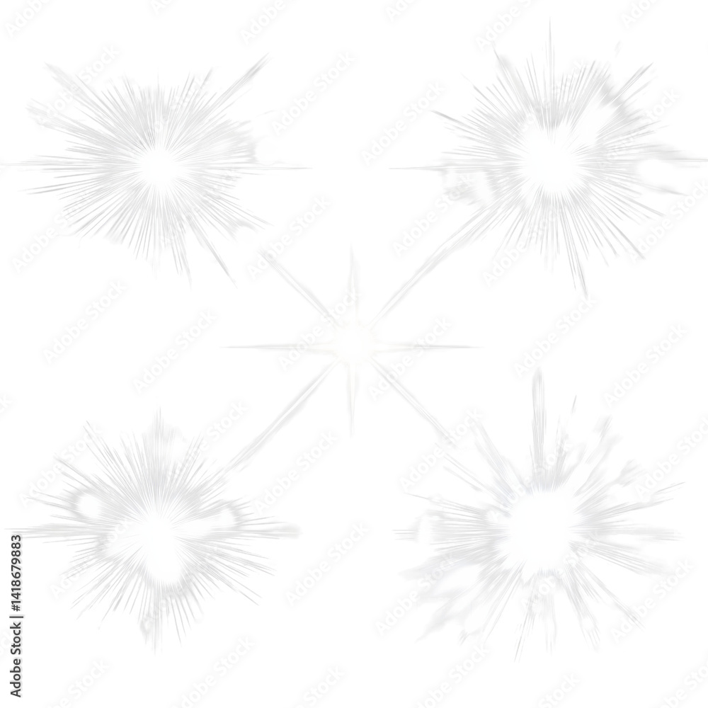Four different types of explosions are shown in a white background ...