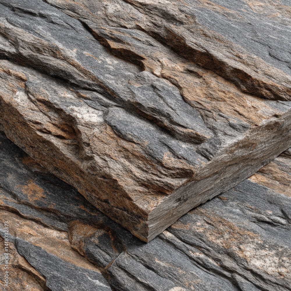 Dark natural rock background shows matte texture with subtle ...