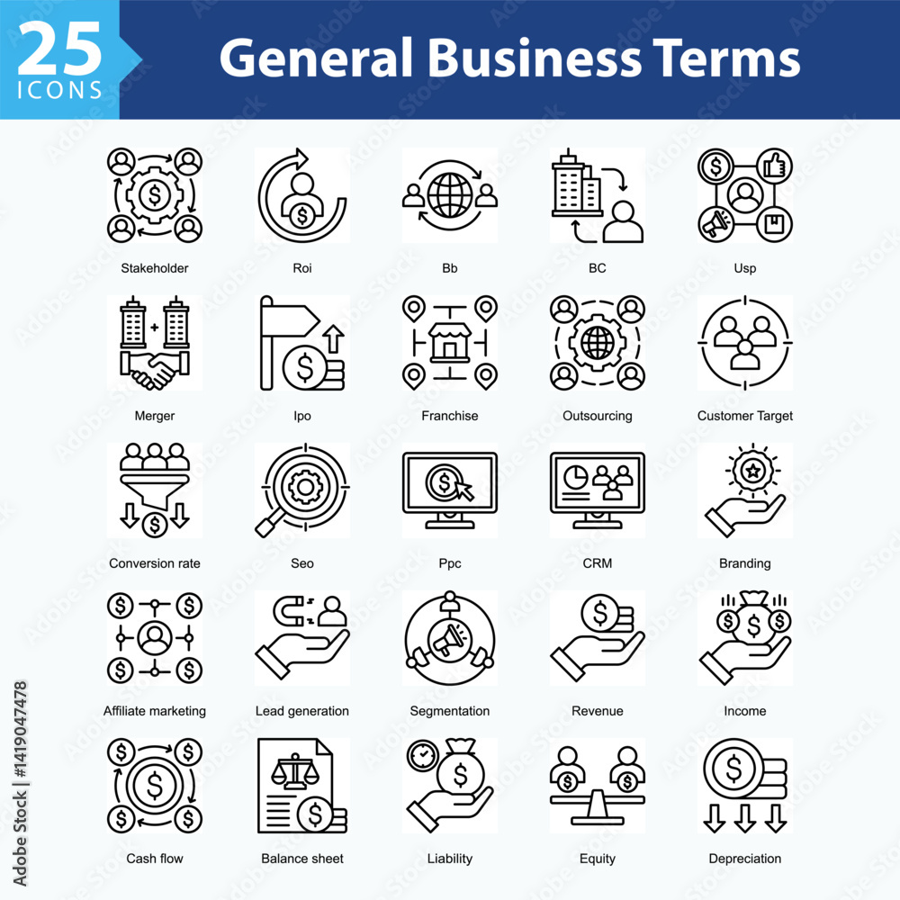 General Business Terms is a collection of icons in sheet format ...