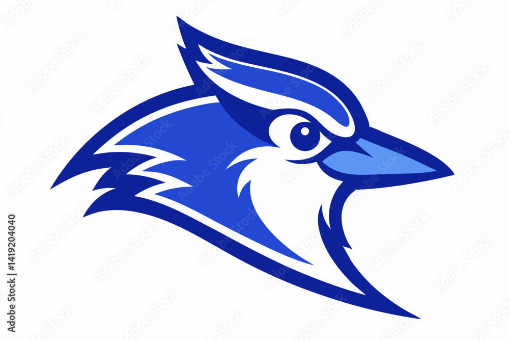 Blue Jay Head Outline Vector Illustration Stock Vector | Adobe Stock