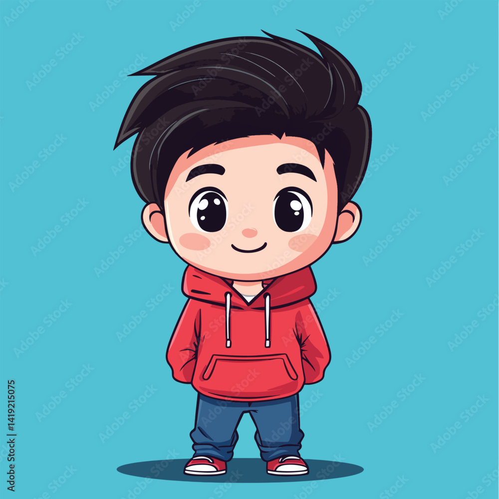 cute Actress boy mascot pfp cartoon no details solid background bright ...