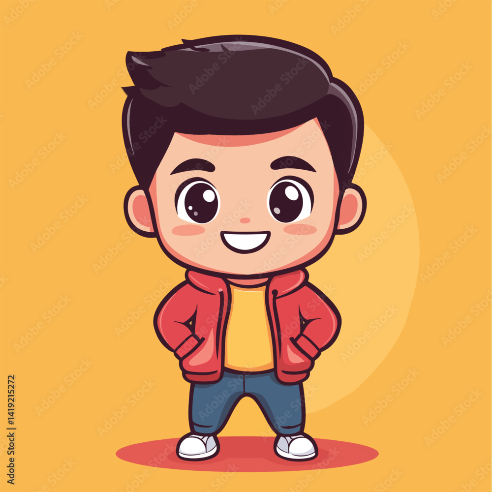 cute Actress boy mascot pfp cartoon no details solid background bright ...