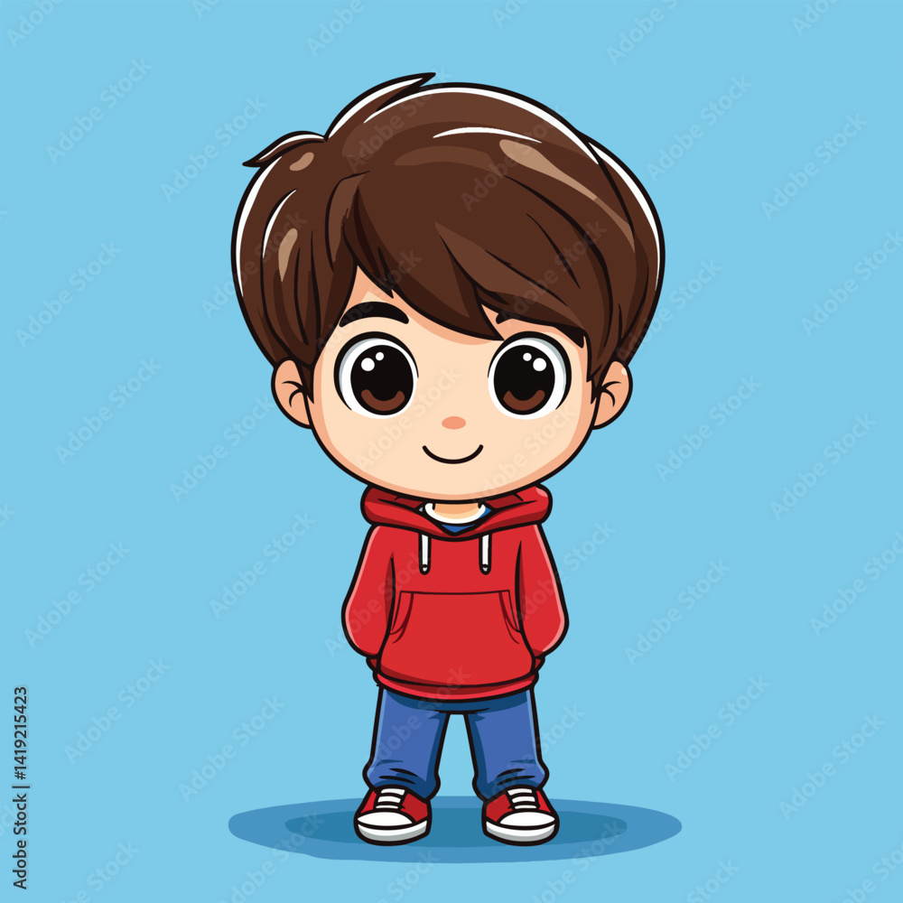 cute Actress boy mascot pfp cartoon no details solid background bright ...