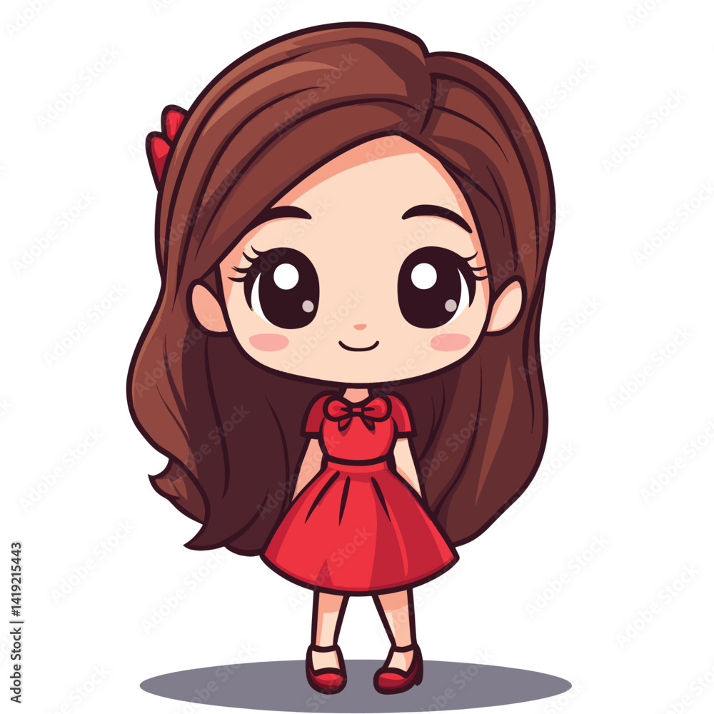 cute Actress girl mascot pfp cartoon no details solid background bright ...