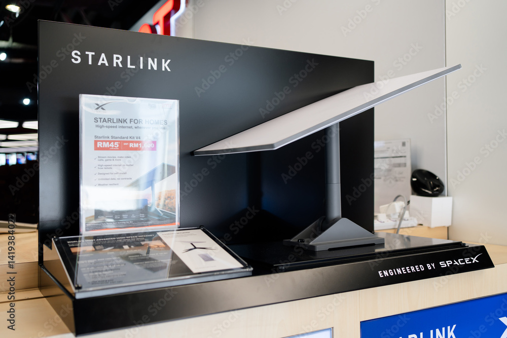 KUALA LUMPUR, MALAYSIA - MAR 31, 2025: SpaceX Starlink Standard Kit V4 ...