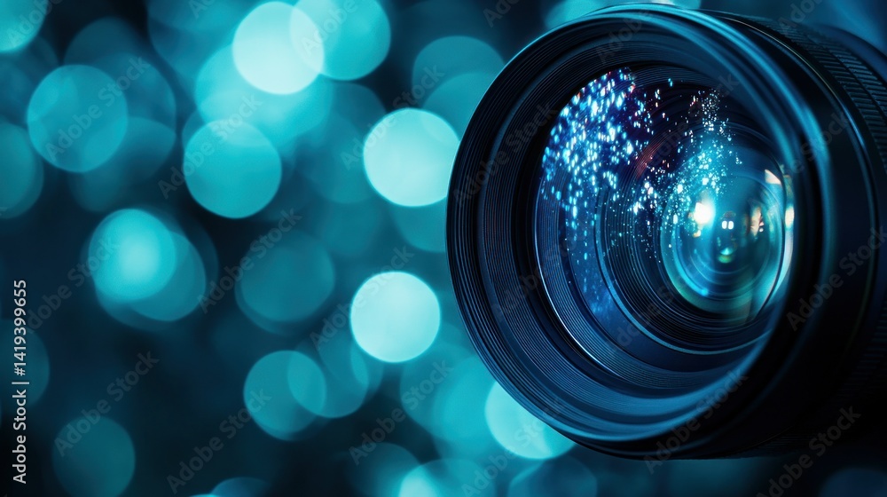 Close-up camera lens, digital bokeh Stock Photo | Adobe Stock