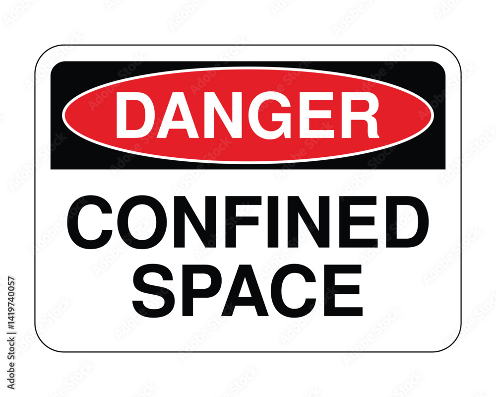 Confined Space Warning Sign, Hazard Alert, Restricted Entry, Workplace ...