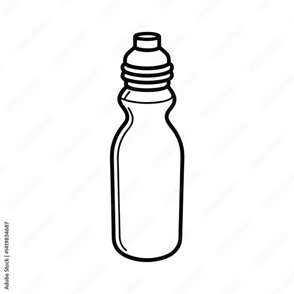 Ramune soda bottle outline drawing isolated white background refreshing ...