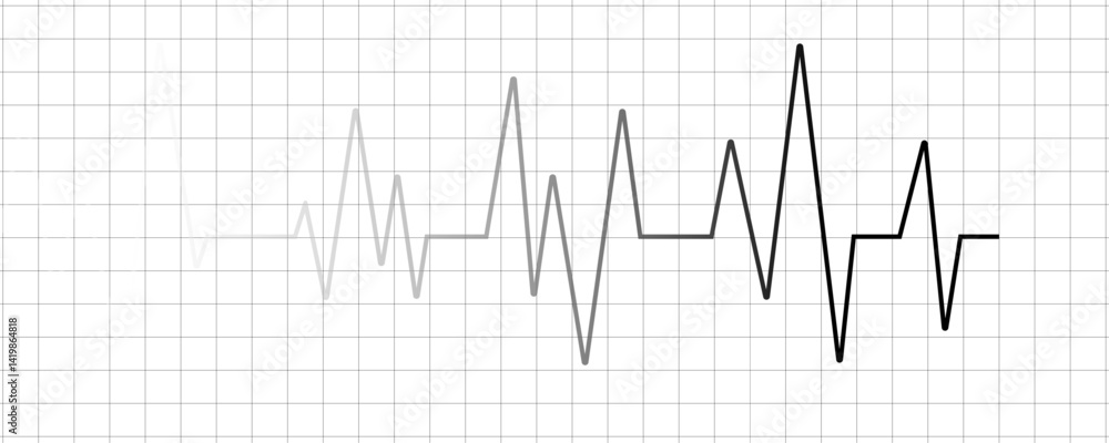 Vektor Heartbeat ecg electrocardiogram vector graph wave line ...