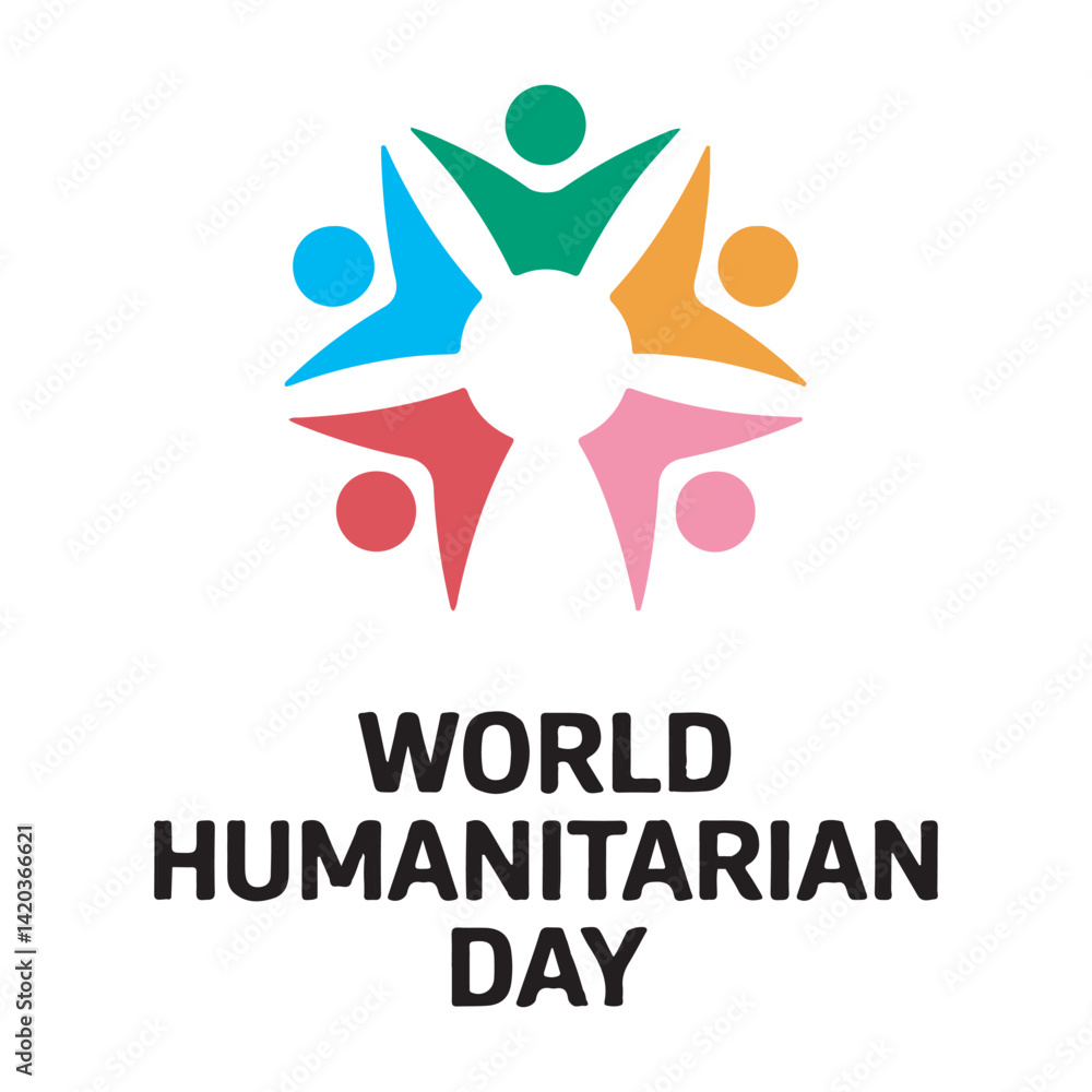World Humanitarian Day Logo Design,Colorful Human Unity Symbol ...