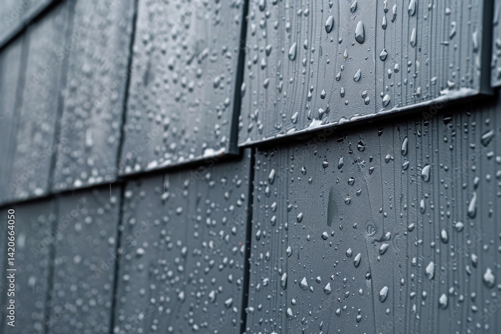 Moody weather highlights a rain screen cladding system detail with ...