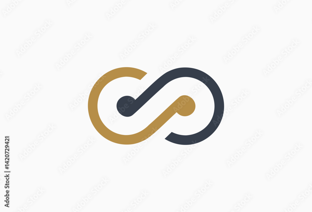 Infinity Tech Logo Design Element Stock Vector | Adobe Stock