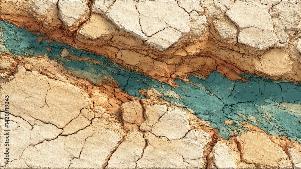 2D crack canyon texture, presenting yellow brown and gold tones, with a ...