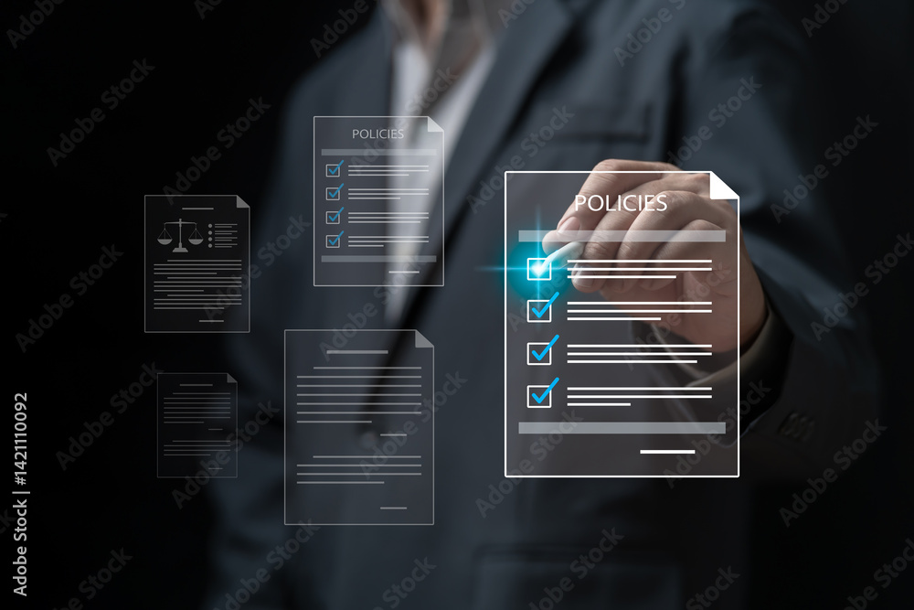 Checklist online Policies and Requirements document concept ...
