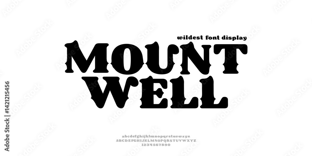 Mountwell Wild West Western alphabet font vector design. Vintage type ...