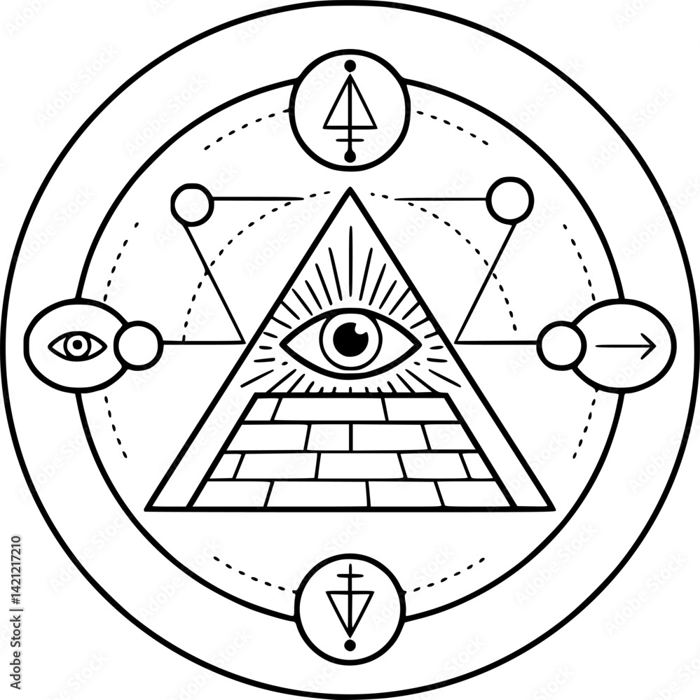 Kao Give all seeing eye in pyramid inside triangle Illuminati symbol ...