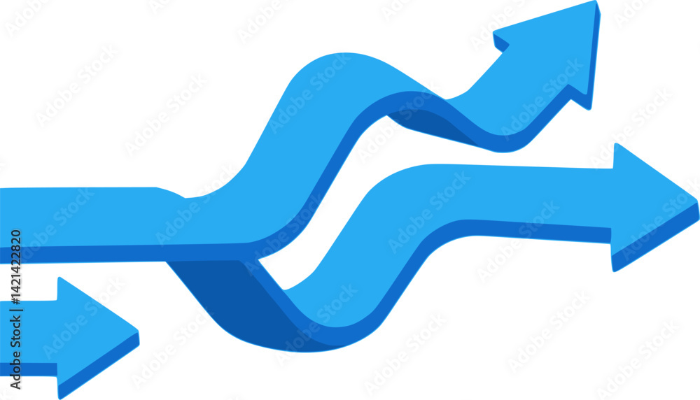 Merging arrows streamline process concept image. Clipart image isolated ...