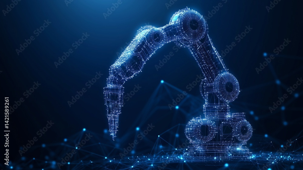 Smart industry robot arms modernization for digital factory technology ...