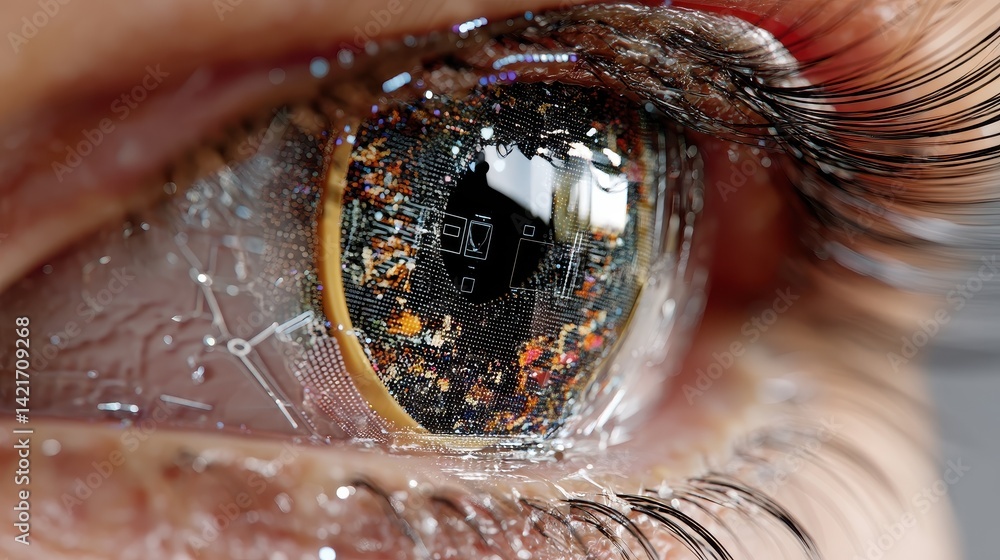 16. Stylized render of smart contact lens technology visualized with ...