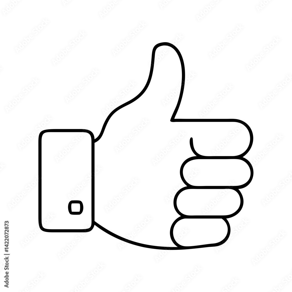 thumbs up icon, thumbs up line art - simple line art of thumbs up ...