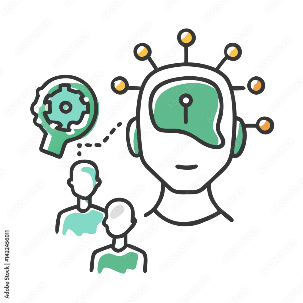 multi agent ai icon, multi agent ai vector illustration-simple ...