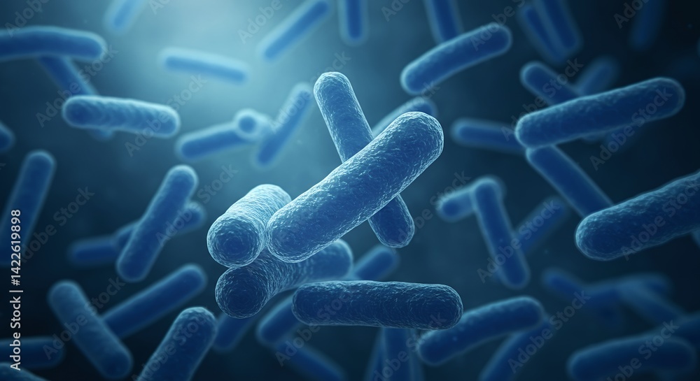 Microscopic Azure Bacteria Swarm with Rod Shaped Structure Dense Pack ...