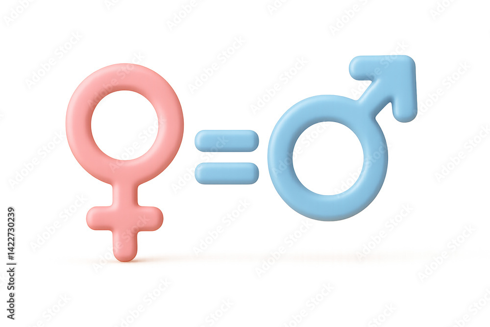 Gender Equality Symbols: Pastel pink female and light blue male gender ...